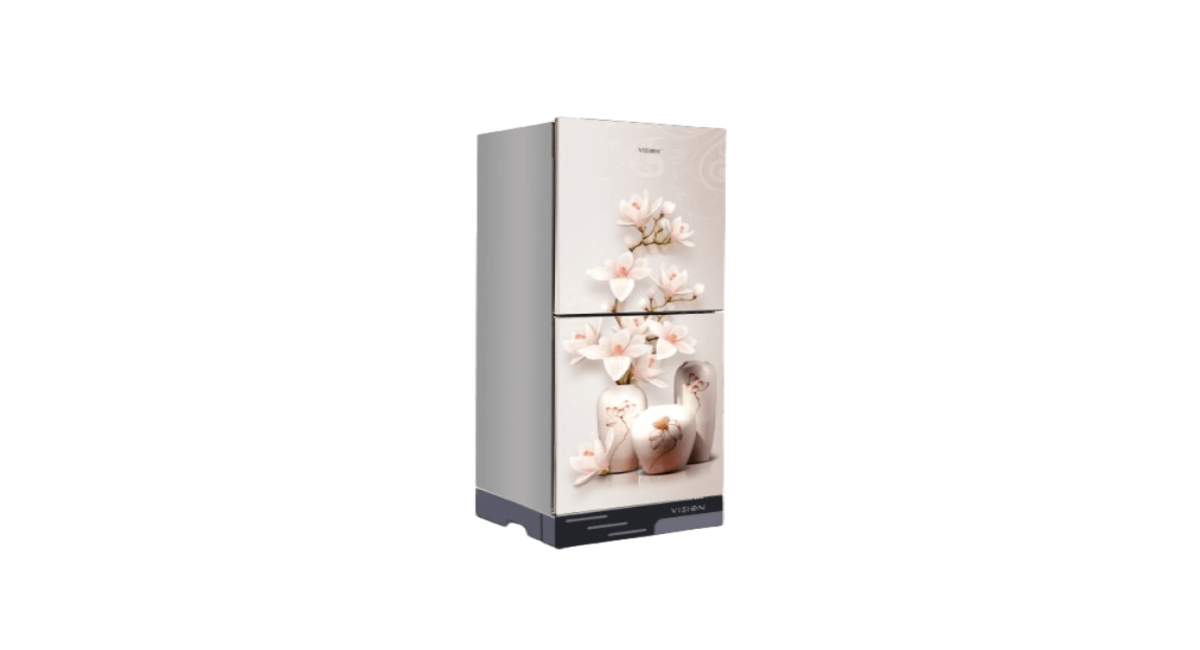 VISION Glass Door Refrigerator RE-240 Liter Vase W Magnolia Flower Top ...